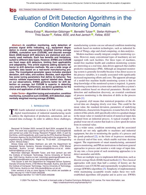 Pdf Evaluation Of Drift Detection Algorithms In The Condition Monitoring Domain