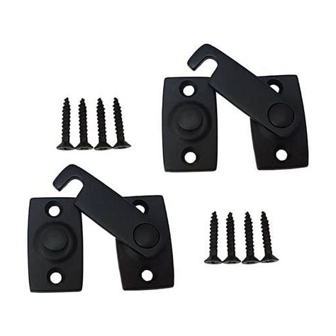 Qcaa Solid Brass Shutter Bar Door Latch 78 X 2 332 Matte Black 2 Pack Made In Taiwan