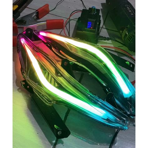 Jual Lampu Alis Rgb Beat New Esp Fullset Dengan Mika Shopee Indonesia