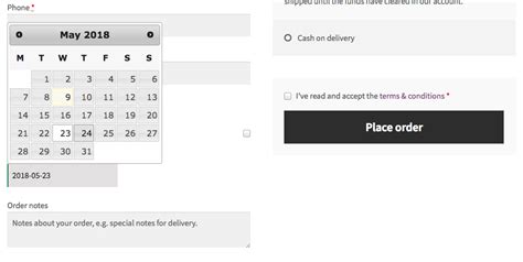 Php Enabling A Date Picker In Woocommerce Checkout Fields Stack