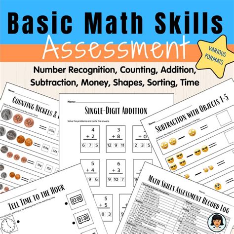 Basic Skills Math Assessment Special Ed Money Addition Subtraction