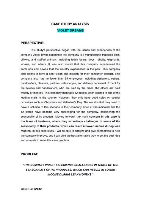 Case Study Analysis These Are Some Of The Assignments For The Subject