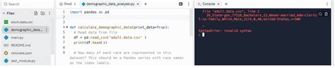 Data Analysis With Python Syntax Error While Reading Csv In Replit