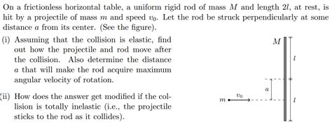 solved on a frictionless horizontal table a uniform rigid