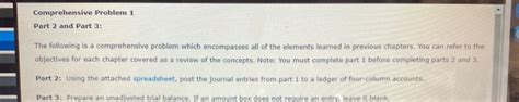 Comprehensive Problem 1 Part 2 And Part 3 The