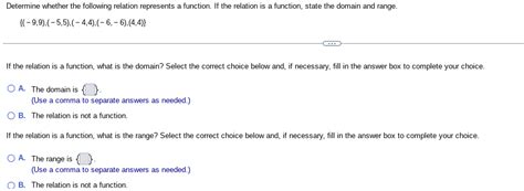 determine whether the following relation represents a function if the re