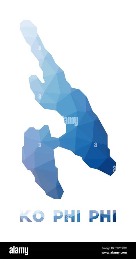 Low Poly Map Of Ko Phi Phi The Island Polygonal Map Technology Internet Network Concept