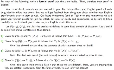 Solved For Each Of The Following Write A Formal Proof That Chegg Com