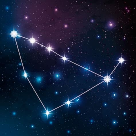 밤하늘의 염소 자리 별자리 프리미엄 벡터