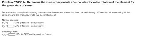 solved problem 07 038 using mohr s circle determine the