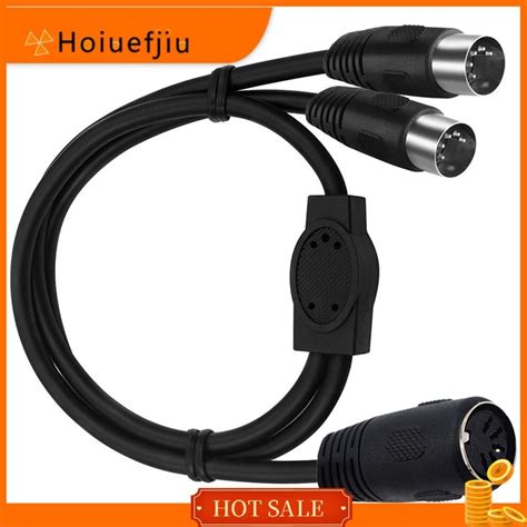 【hoiuefjiu】midi Din 5 Pin Splitter Din 5pin Male To Dual 2 Female Audio