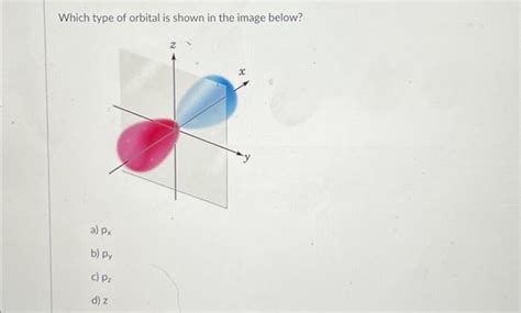 Solved Which Type Of Orbital Is Shown In The Image Below A