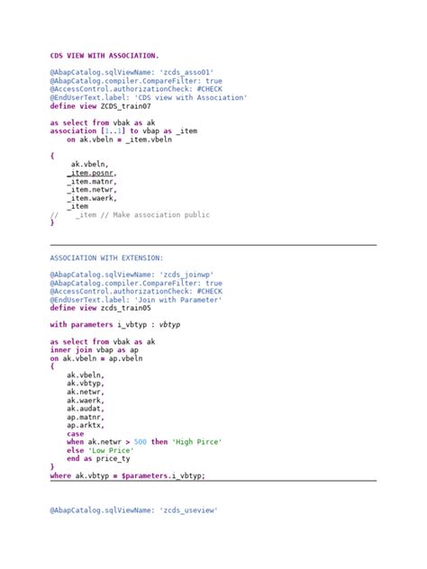 cds view association pdf