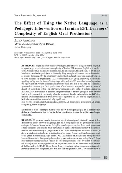 pdf the effect of using the native language as a pedagogic