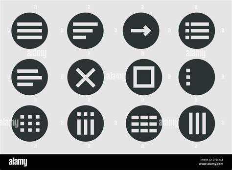 Menu For Apps And Web Hamburger Menu Dropdown In Circle Set Interface Icons Popup Bar