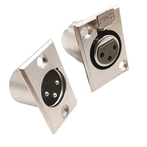 3 Pin Xlr Male Female Panel Mounted Chassis Power Connector Jack Socket
