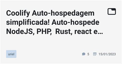 Coolify Auto Hospedagem Simplificada Auto Hospede Nodejs Php Rust