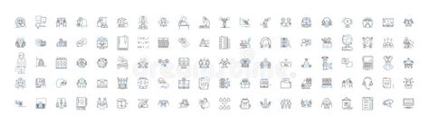 Educating Individuals Line Icons Collection Learning Growth