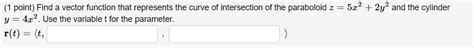 solved 1 point find a vector function that represents the