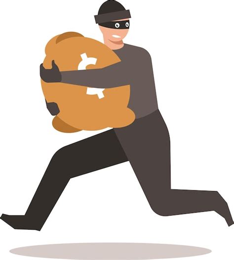 Premium Vector Vector Illustration Of A Thief Running Away Isolated On White Background