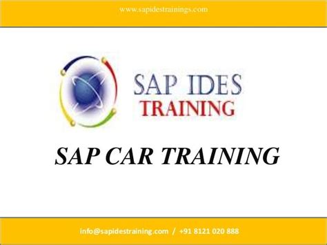 Sap Car Training Customer Activity Repository Online Course