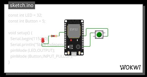 Ledpushbutton Wokwi Esp32 Stm32 Arduino Simulator