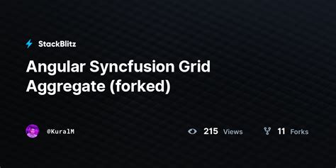 Angular Syncfusion Grid Aggregate Forked StackBlitz
