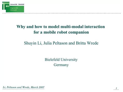 [ppt] why and how to model multi modal interaction for a mobile robot powerpoint presentation