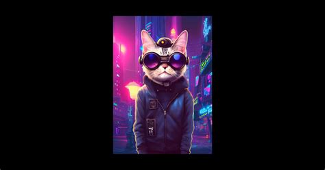 Techno Cat In Japan Neon City Techno Cat Sticker Teepublic