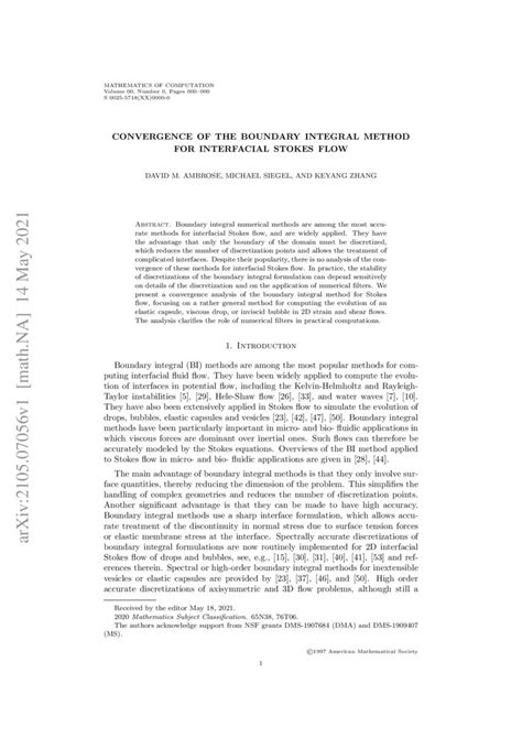 Convergence Of The Boundary Integral Method For Interfacial Stokes Flow Deepai