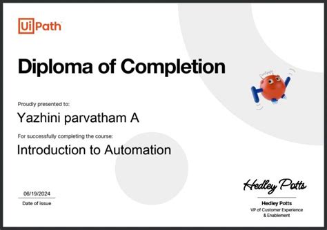 Uipath Automation Learningjourney Innovation Yazhini Parvatham A
