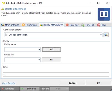 Task Dynamics CRM Delete Attachment