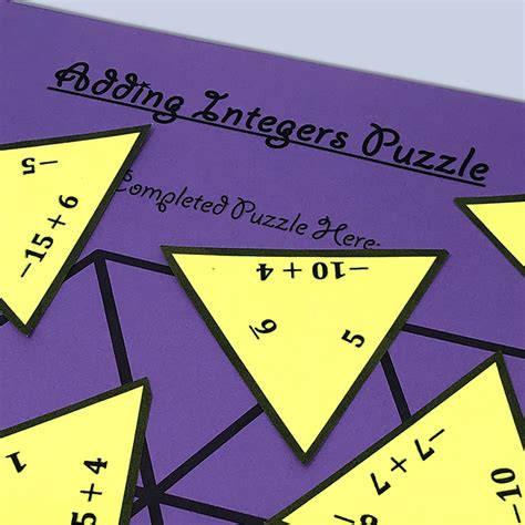 Adding Integers Puzzle 7nsa1 Worksheets Library