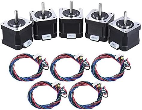 Portable Stepper Motor 5pcs Nema 17 Stepper Stepping Motor Drive Control 2 Phase 1 8 Degree 0 9A