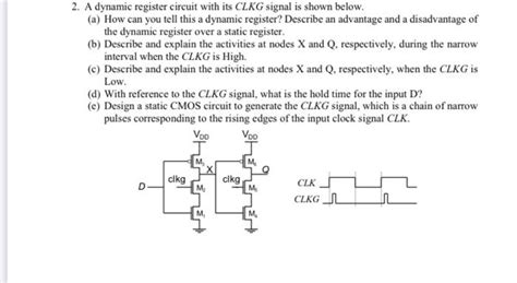 2 A Dynamic Register Circuit With Its Clkg Signal Is