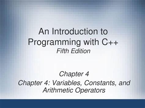 An Introduction To Programming With C Fifth Edition Ppt Download