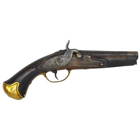 Handgun Percussion Flintlock Conversion 650 Bore Brass Buttcap Handgun Percussion Flintlock Conversion 650 Bore Brass Buttcap