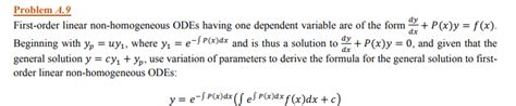 Solved Problem A First Order Linear Non Homogeneous ODEs Chegg