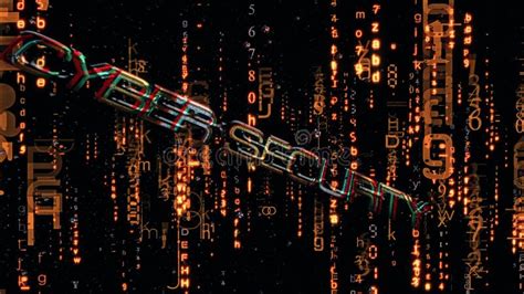 Animation Of Cyber Security Glitch Text Digital Effect Stock Video Video Of Neon Gold 336832707