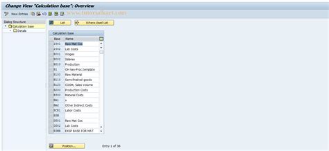 KZB2 SAP Tcode Maintain Calculation Base