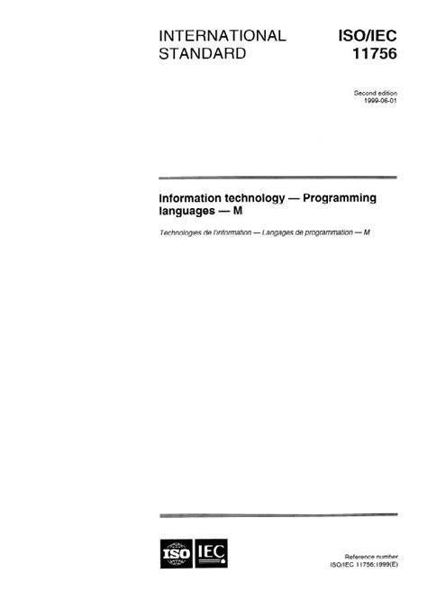 ISO IEC 11756 1999 Information Technology Programming Languages M