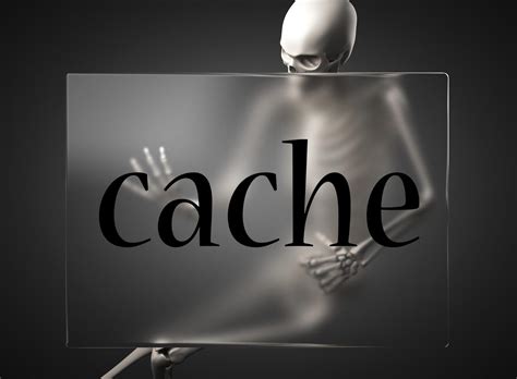 Cache Word On Glass And Skeleton Stock Photo At Vecteezy