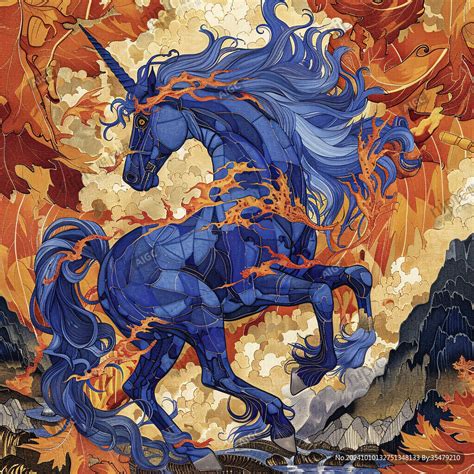 Ai创作图马年国潮插画 国潮独角兽 国潮生肖马插画 国潮马年 国潮神兽插画 国潮赵云插画云 马上发财国潮插画 国潮牛插画 国风马插画 国潮龙