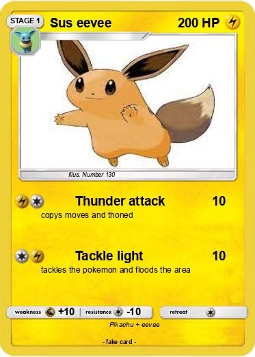 Pokémon Sus Eevee 1 1 Thunder Attack My Pokemon Card