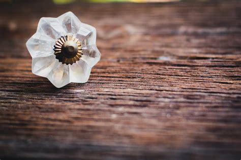 Vintage Glass Drawer Pulls Knobs For Dresser Or Antique Brass Handle Stock Image Image Of