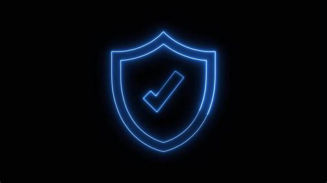 Cyber Security Glowing Icon With Shield And Check Mark Security Concept 34636269 Stock Video At