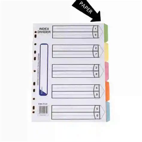 Index Divider A4 Size 5 Colours 1 Packet Kld Stationary Index Divider A4 Size 5 Colours 1 Packet Kld Stationary