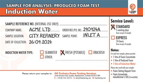Produced Foam Testing Oil Technics Foam Testing Services