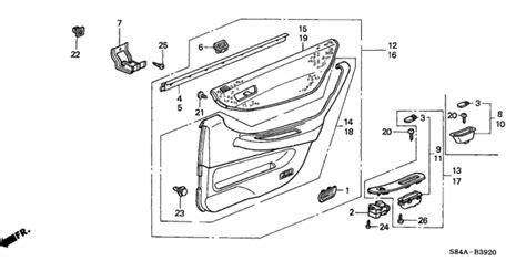 72875 S84 A01 Genuine Honda Left Rear Door Weatherstrip Inner