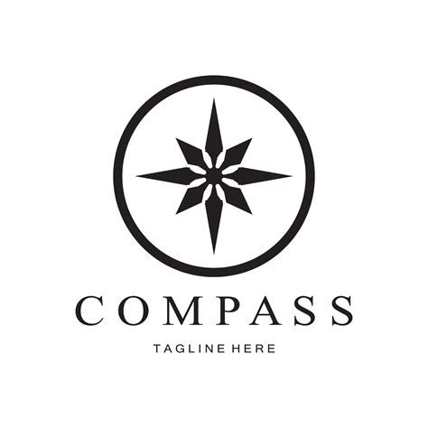 Compass Icon Isolated On Backgroundmodern Flat Compass Pictogram